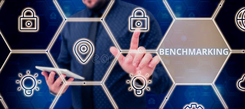 Text Sign Showing Benchmarking. Word for Evaluate Something by ...