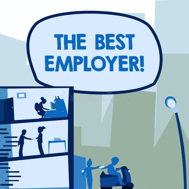Text Caption Presenting the Best Employer. Concept Meaning Created a ...