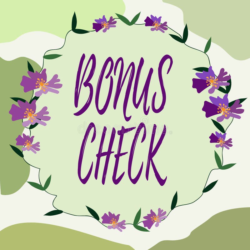 Text Caption Presenting Bonus Check. Business Idea Something in ...