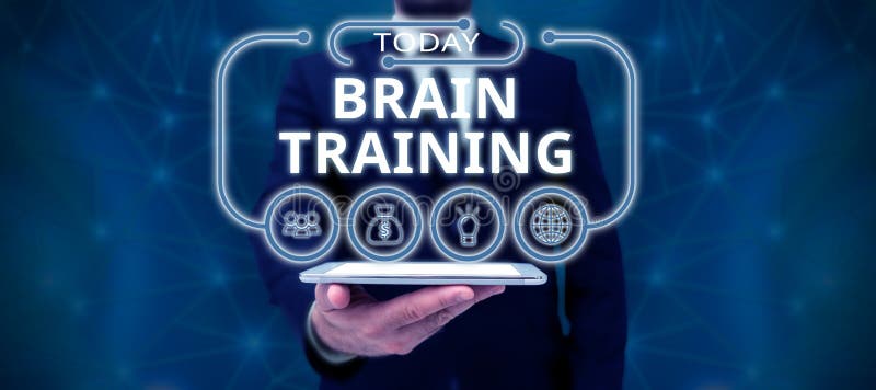 Text Caption Presenting Brain Training. Concept Meaning Mental ...