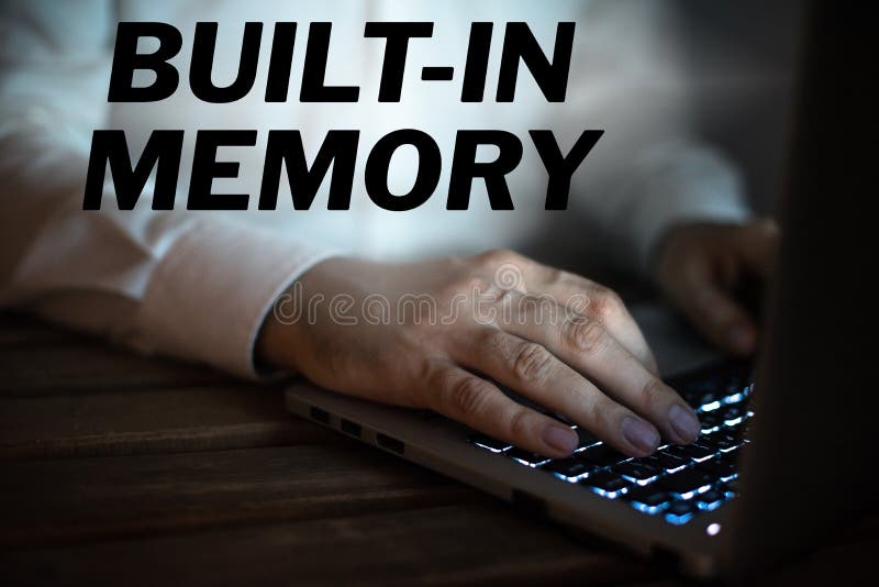 Hand Writing Sign Built in Memory. Business Concept Device or Feature ...