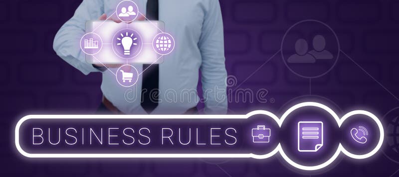 Text Caption Presenting Business Rules. Concept Meaning the Principles ...