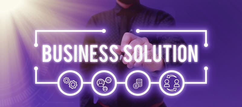 Sign Displaying Business SolutionServices that Include Strategic ...