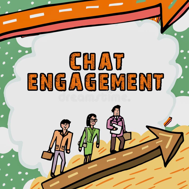 Text Caption Presenting Chat Engagement. Word for Customer Interacts ...