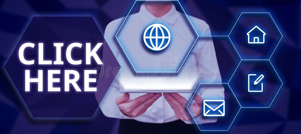 Text Caption Presenting Click Here. Business Showcase Carry Out a ...