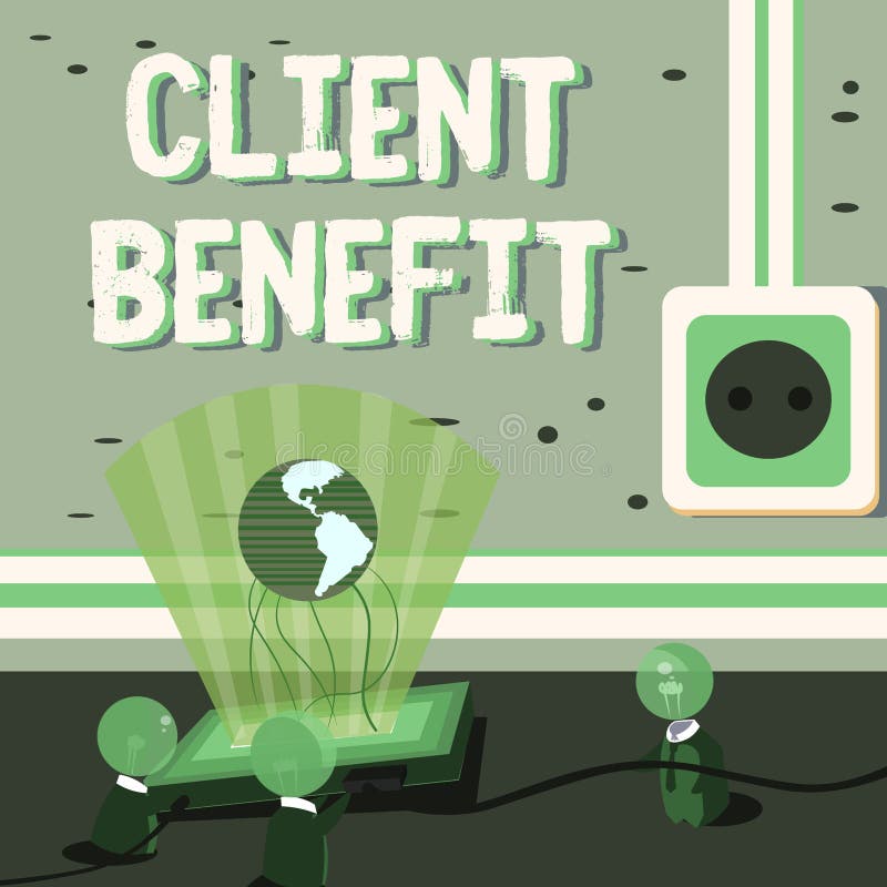 Text Caption Presenting Client Benefit. Business Showcase the Real or ...