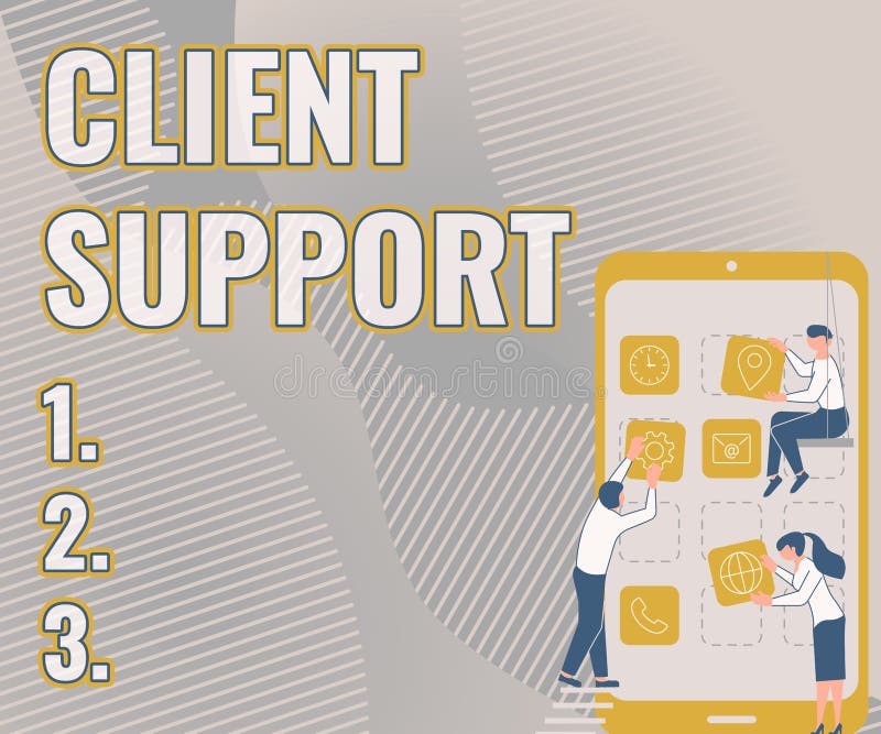 Hand Writing Sign Client Support. Business Overview Focus on Helping ...