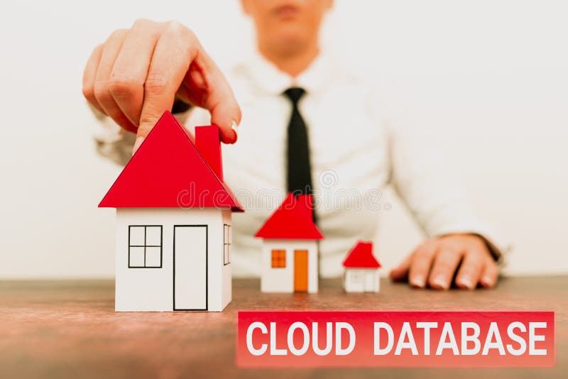 Hand Writing Sign Cloud Database. Business Overview Optimized or Built for a Virtualized ...