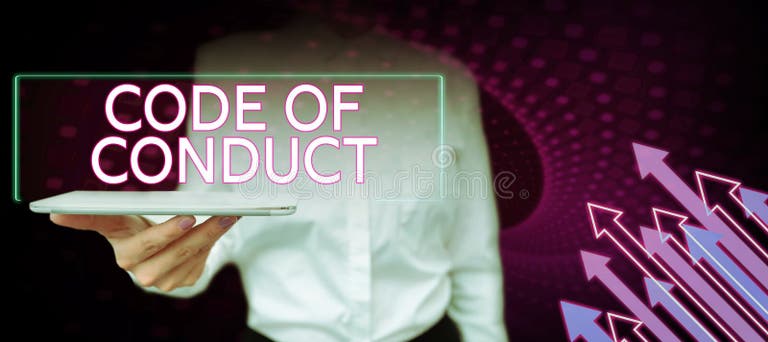 Text Sign Showing Code of Conduct. Conceptual Photo Ethics Rules Moral ...
