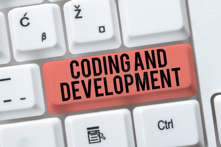 Text Caption Presenting Coding and Development. Internet Concept ...