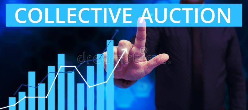 Text Caption Presenting Collective Auction. Business Concept Gathering ...