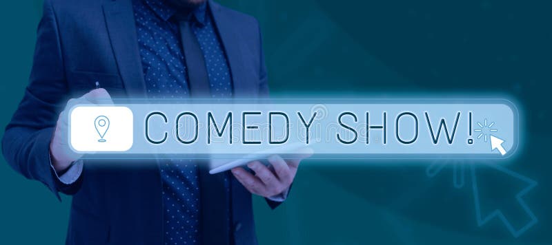 Sign Displaying Comedy Show. Internet Concept Funny Program Humorous ...