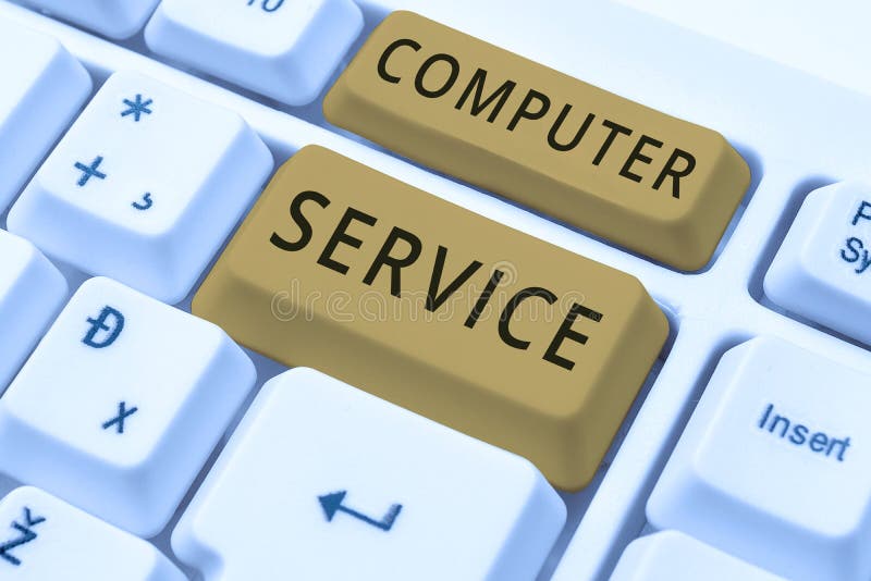 Writing Displaying Text Computer Service. Concept Meaning Computer Time ...