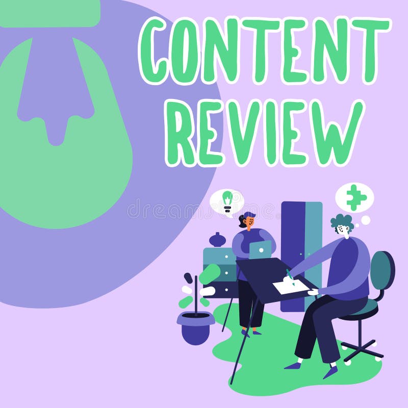 Text Caption Presenting Content Review. Word for Evaluate the Processes ...