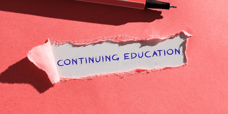 Text Caption Presenting Continuing Education. Business Idea Continued ...