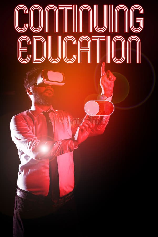 Text Caption Presenting Continuing Education. Business Overview Continued Learning Activity ...