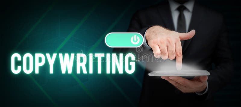 Sign Displaying Copywriting. Internet Concept Writing the Text of ...