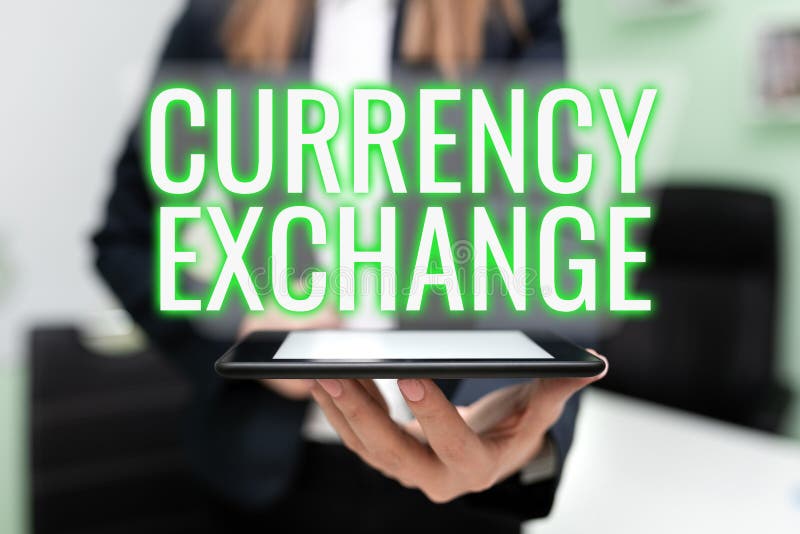Text Caption Presenting Currency ExchangeProcess of Changing One ...