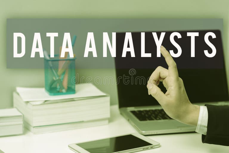 Text Caption Presenting Data Analysts. Word Written on Programmer Design and Create Report ...