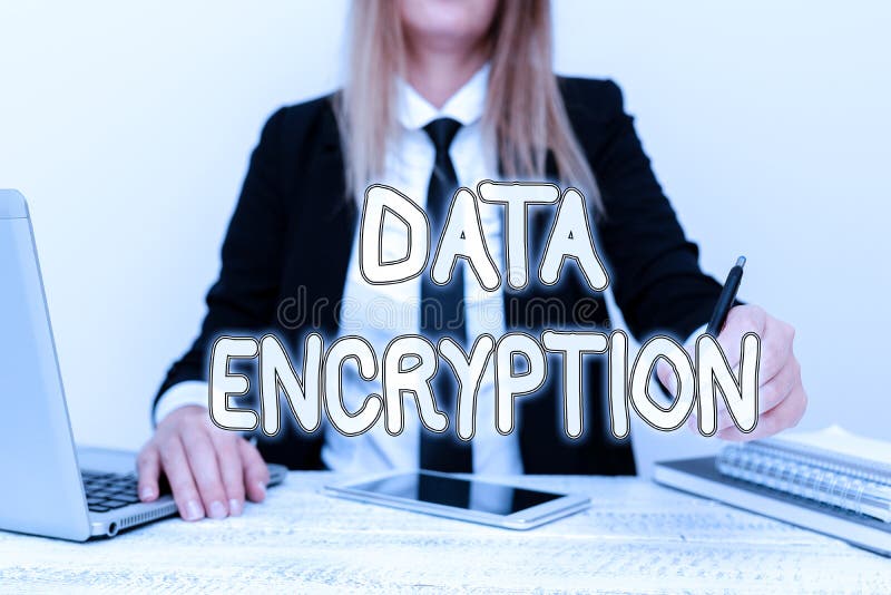 Text Caption Presenting Data Encryption Word For Conversion Of Data Into Code For Compression
