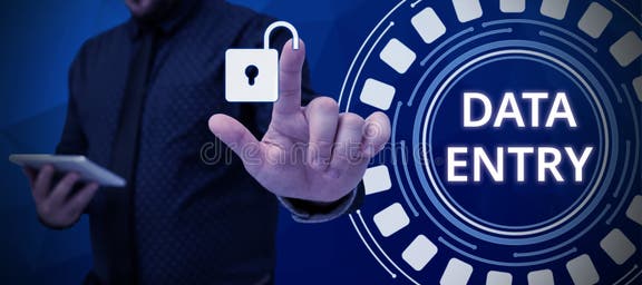 Text Caption Presenting Data Entry. Business Idea Process of Inputting ...