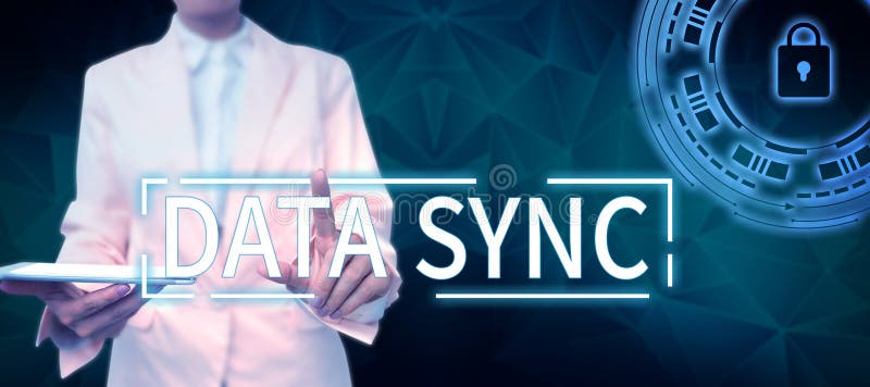 Text Caption Presenting Data Sync. Word for Data that is Continuously ...