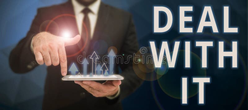 Text Caption Presenting Deal with it. Word for Adapt To Some Particular ...