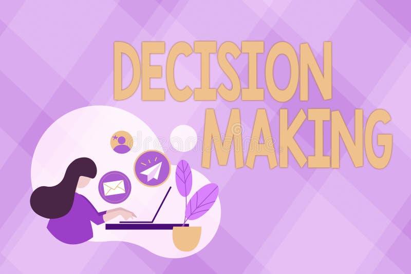 Text Caption Presenting Decision Making. Business Concept the Act of ...