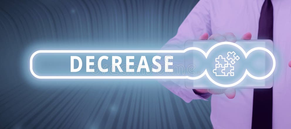 Text Caption Presenting Decrease. Word for Make or Become Smaller or Fewer in Size Amount ...