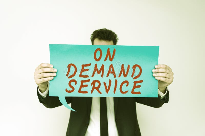 Text Caption Presenting on Demand Service. Business Approach Allows ...