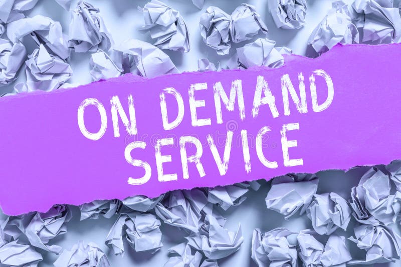 Text Caption Presenting on Demand Service. Concept Meaning Allows ...