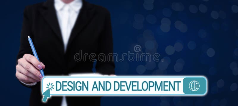 Text Caption Presenting Design and Development. Internet Concept ...