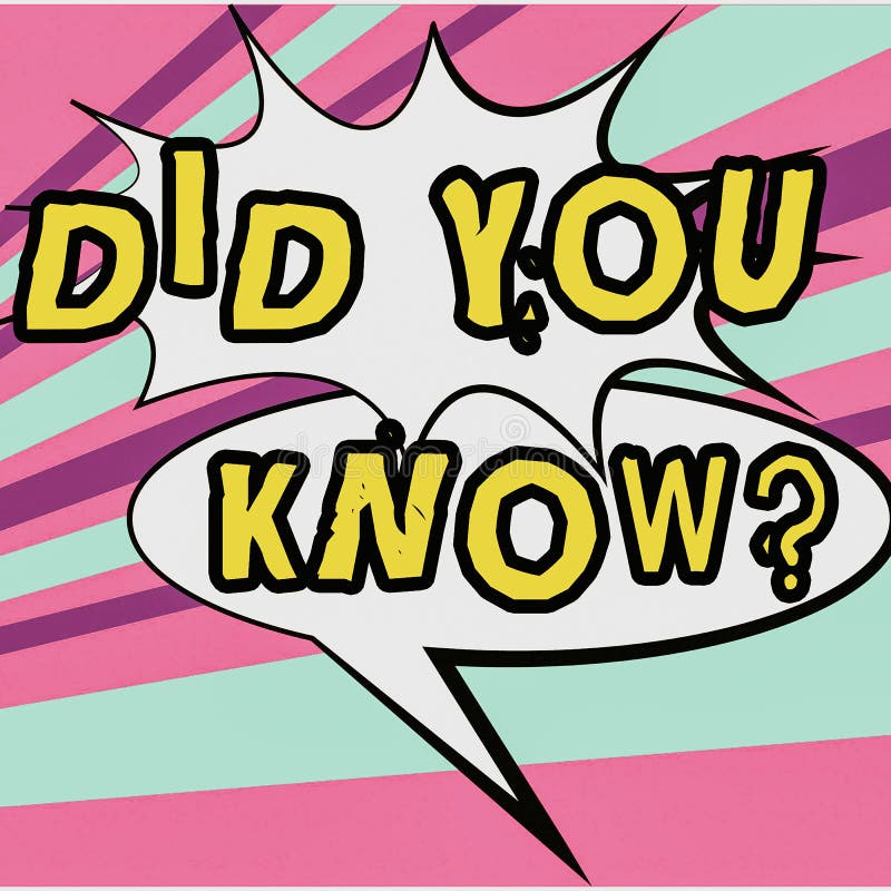 Text Caption Presenting Did You Know Question. Internet Concept Fun ...