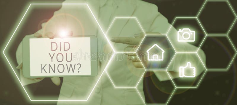 Inspiration Showing Sign Did You Know. Business Concept Knowing the ...