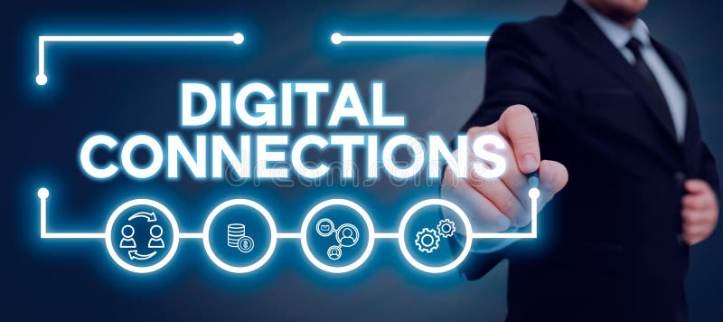 Text Showing Inspiration Digital Connections. Business Idea Virtual ...