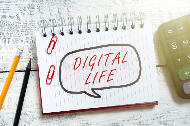 Text Caption Presenting Digital Life. Word for Living in a World ...
