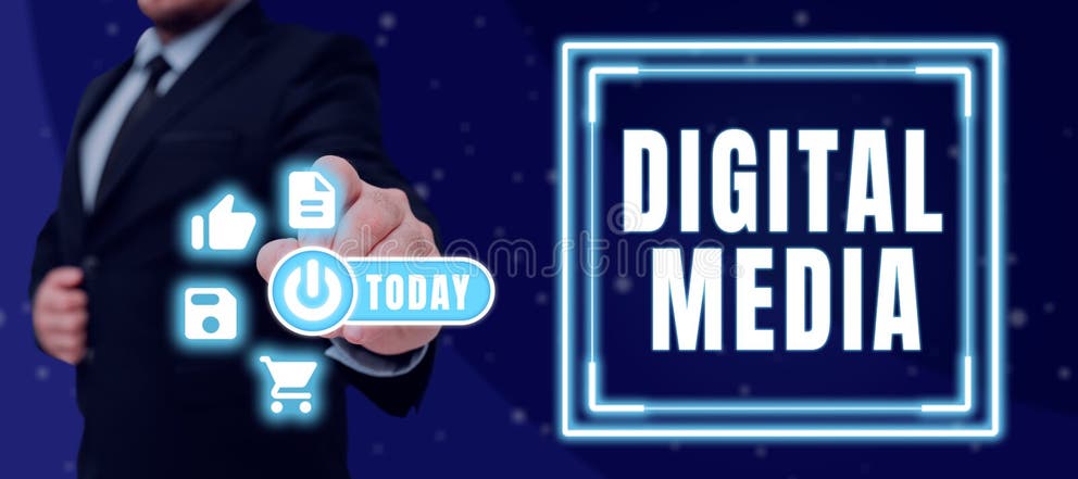 Text Caption Presenting Digital Media. Business Concept Accessing Any ...