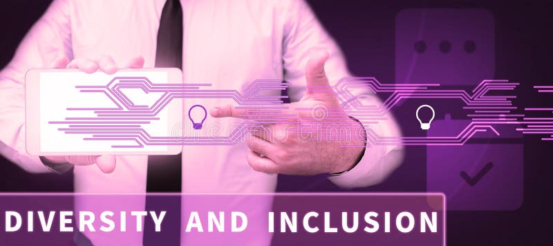 Text Caption Presenting Diversity and Inclusion. Business Approach ...