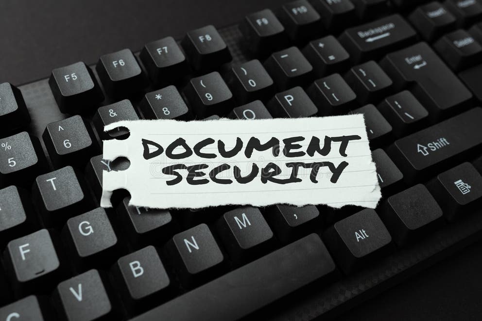 Conceptual Display Document Security. Business Showcase Maintenance of ...