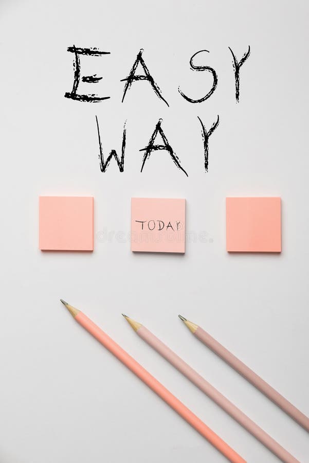 Text Caption Presenting Easy Way. Internet Concept Making Hard Decision ...