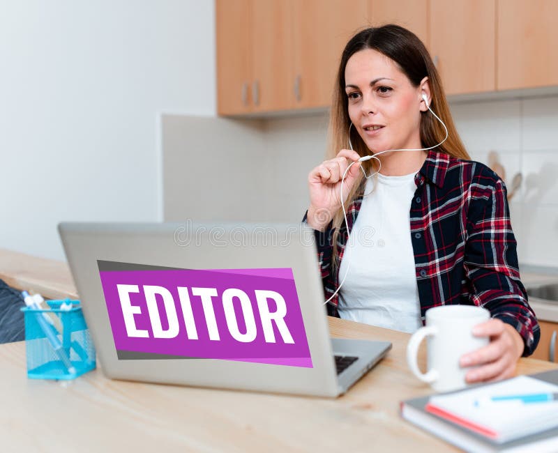 Text Caption Presenting Editor. Business Showcase Person Who is in ...