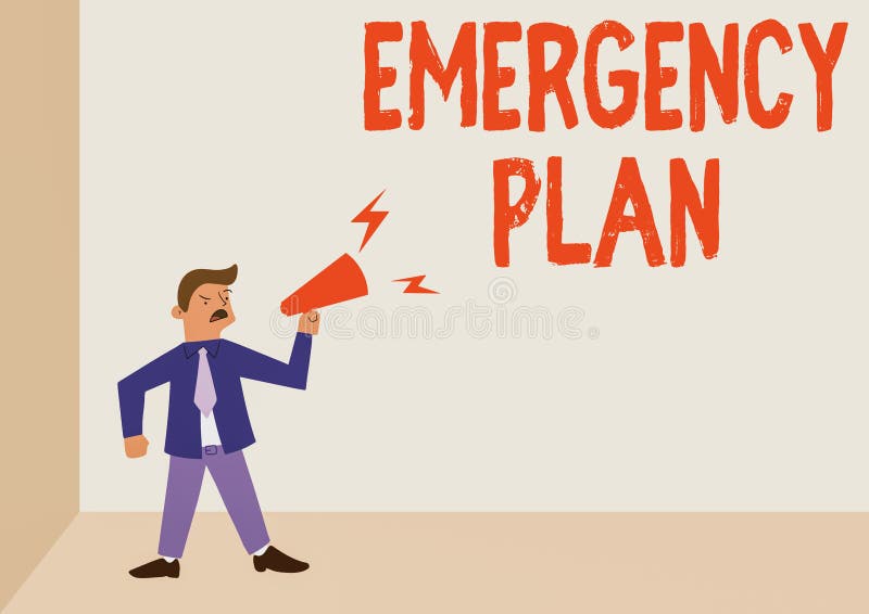 Text Caption Presenting Emergency Plan. Concept Meaning Instructions ...
