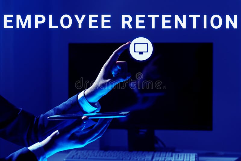 Hand Writing Sign Employee Retention. Word Written on Internal ...