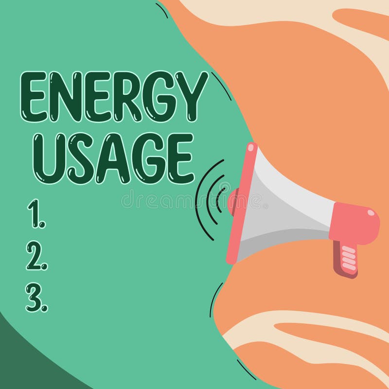 Text Caption Presenting Energy Usage. Business Idea Amount of Energy ...