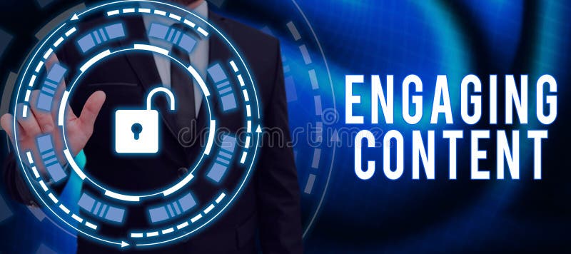 Text Caption Presenting Engaging Content. Word Written on Fitting or ...