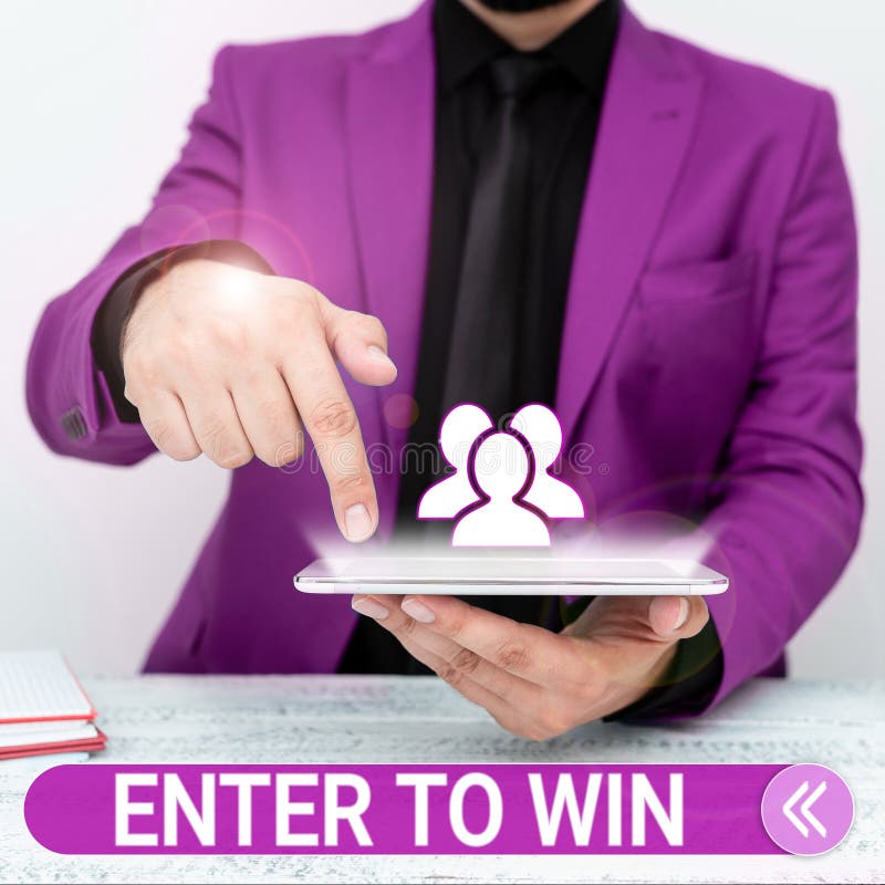 Text Caption Presenting Enter To Win. Word Written on Exchanging ...