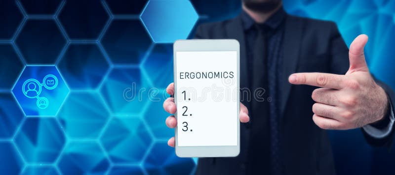 Sign Displaying Ergonomics. Word for Fitting or Designing a Workplace ...