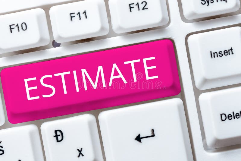 Text Caption Presenting Estimate. Business Overview Calculate or Assess ...