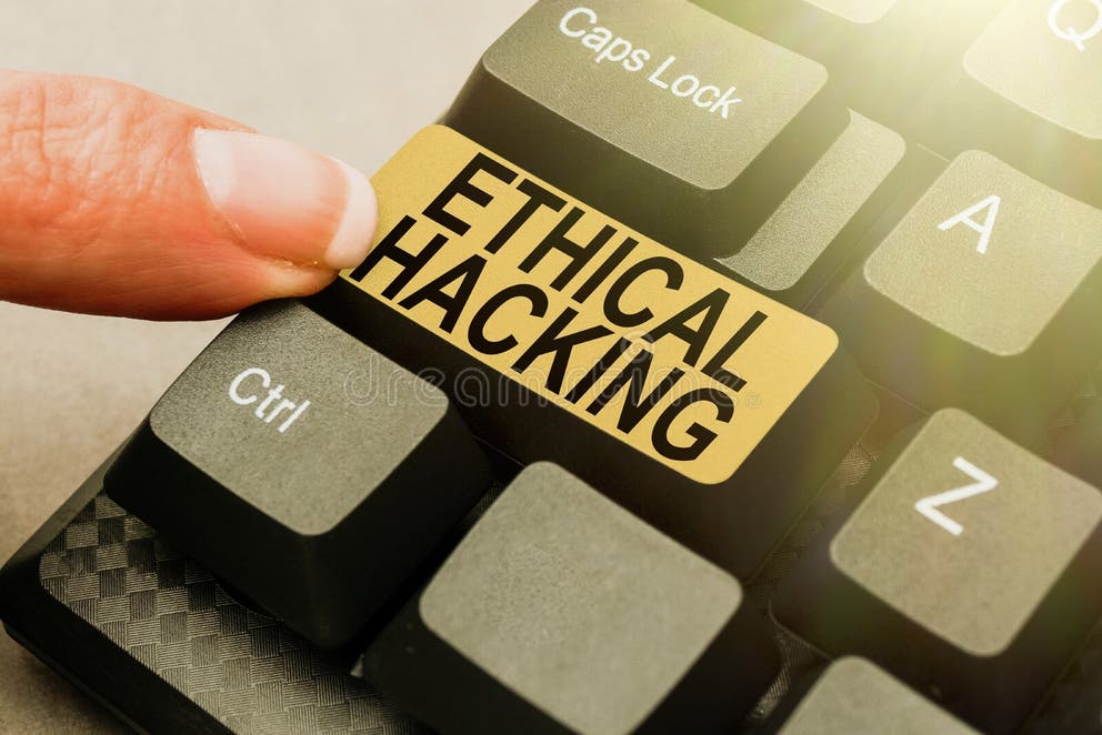 Text Caption Presenting Ethical Hacking. Word for a Legal Attempt of ...