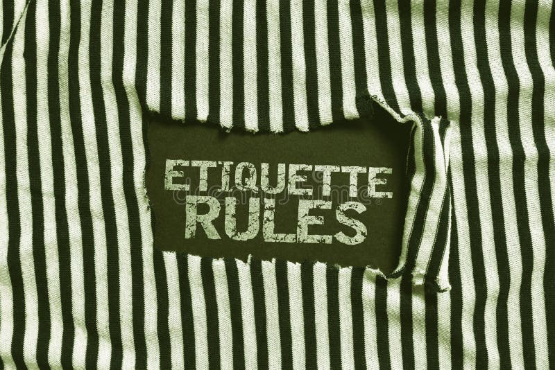 Text Caption Presenting Etiquette Rules. Business Showcase Customs that ...